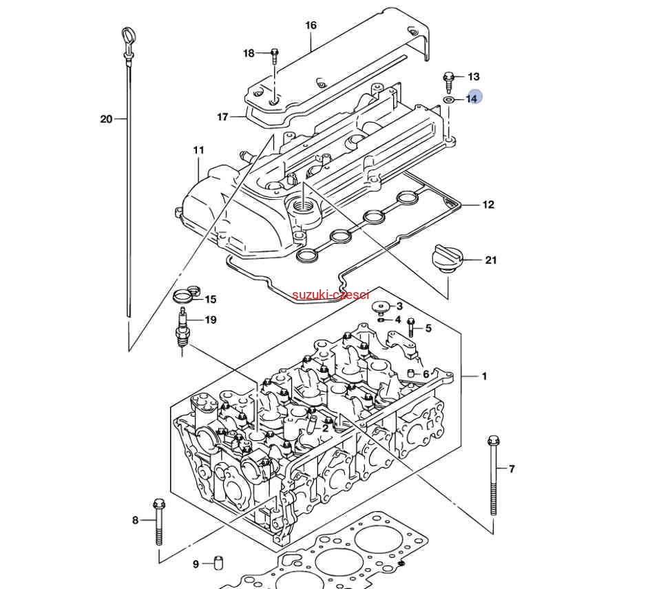 Podkładka śruby pokrywy cylindrów Suzuki M13A / M15A/ M16A suzuki-częsci